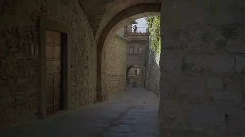 Arches in Alley of Medieval Hamlet | Stock Video | Pond5