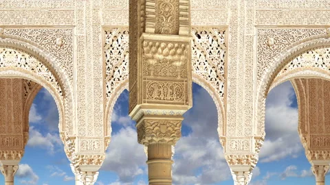 Arches in Islamic style in Alhambra,Spai... | Stock Video | Pond5