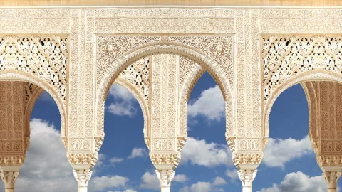 Arches in Islamic style in Alhambra,Spai... | Stock Video | Pond5