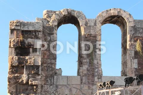 Photograph: Arches of Odeon of Herodes Atticus from Acropolis, Athens ...