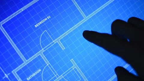 architect analyze digital blueprint for ... | Stock Video | Pond5