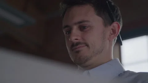 Architect with a Pen on His Ear Smiling ... | Stock Video | Pond5