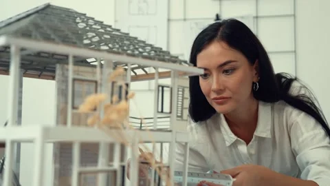 Architect using ruler to measure house m... | Stock Video | Pond5