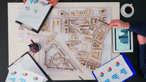 architects with buildings prototype work... | Stock Video | Pond5