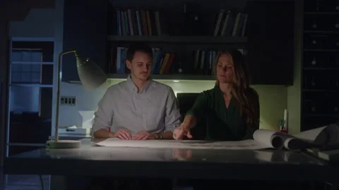 Architects Working Late to Finish a Blue... | Stock Video | Pond5