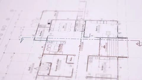 Architect's workspace with building plan... | Stock Video | Pond5