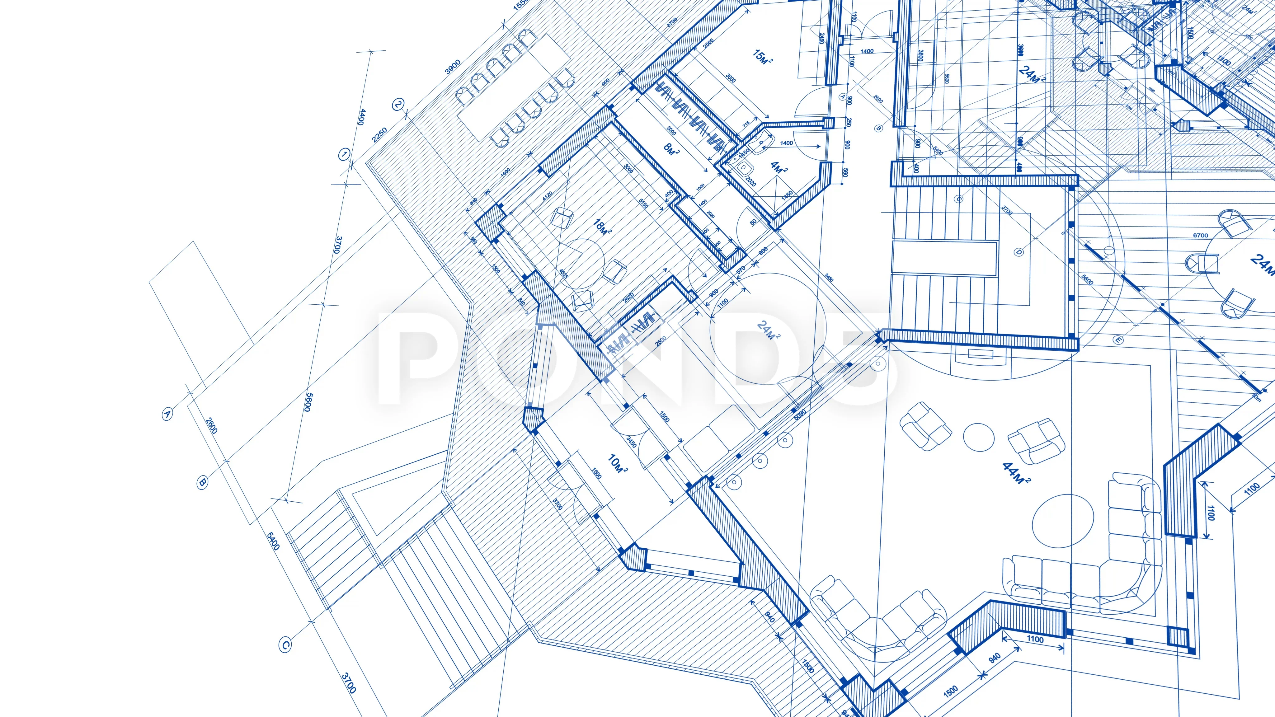 Architect Hospitals Sketches Blueprints