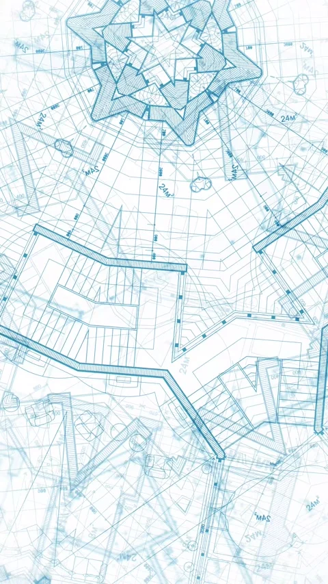Architecture design: blueprint plan mode... | Stock Video | Pond5