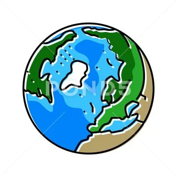 Arctic ocean map color icon vector illustration: Graphic #235664669