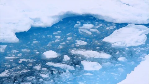 Arctic Sea large Chunks of Ice Floating,... | Stock Video | Pond5