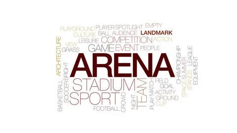 Arena animated word cloud, text design a... | Stock Video | Pond5