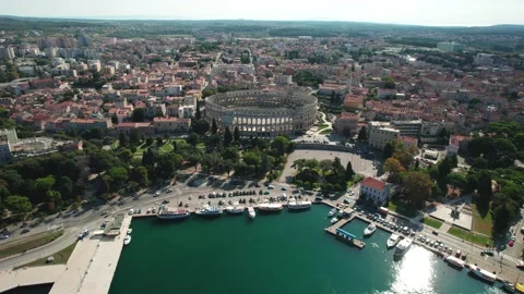Arena Pula. Ancient ruins of Roman amphi... | Stock Video | Pond5