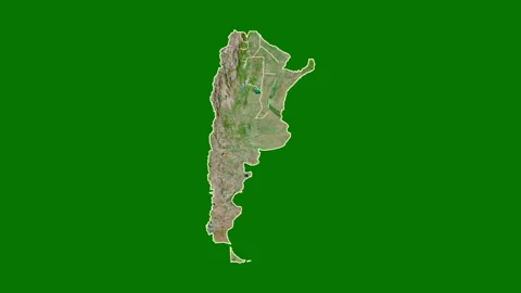 Argentina map - cartoon. Regions. Satell... | Stock Video | Pond5