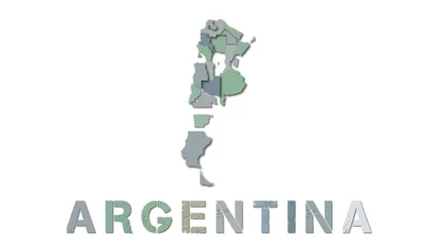 Argentina map with paper regions. Animat... | Stock Video | Pond5