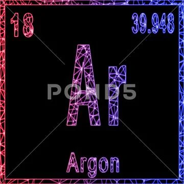 Argon chemical element, Sign with atomic number and atomic weight ...
