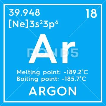 Argon. Noble gases. Chemical Element of Mendeleev's Periodic Table ...