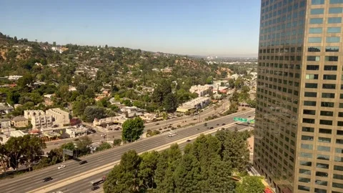 Arial View of 101 and Hollywood Hills | Stock Video | Pond5
