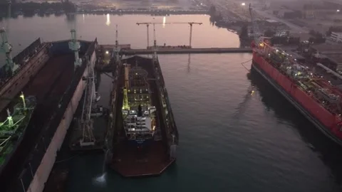 Ariel drone pan sideways showing large ... | Stock Video | Pond5