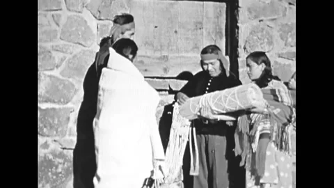 ARIZONA - 1945 - A Hopi bride wears a sp... | Stock Video | Pond5