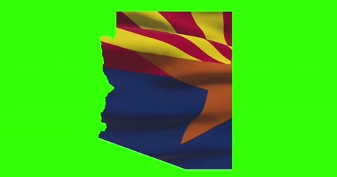 Arizona state map outline with flag anim... | Stock Video | Pond5