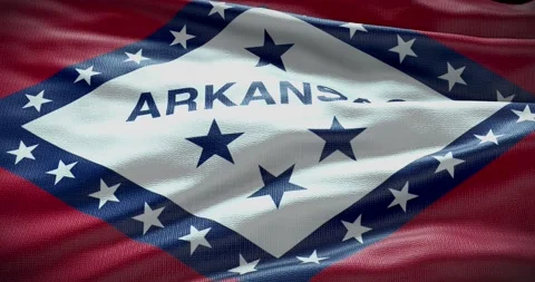 Arkansas state flag waving background. 4... | Stock Video | Pond5