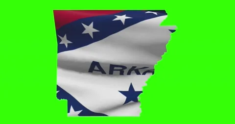 Arkansas state map outline with flag ani... | Stock Video | Pond5