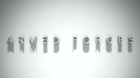 armed forces 3D title animation white te... | Stock Video | Pond5