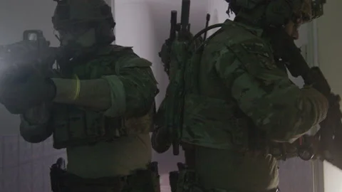 Armed police officers in camouflage unif... | Stock Video | Pond5