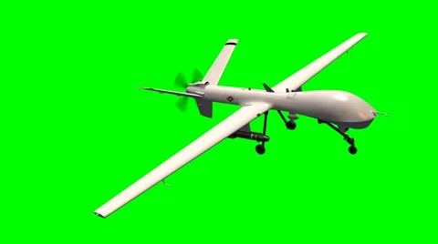 an armed reaper drone in flight - green ... | Stock Video | Pond5