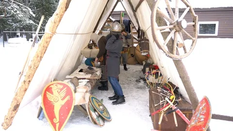 armor of ancient Russia. shield and swor... | Stock Video | Pond5