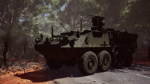 armored battle army tank on the road | Stock Video | Pond5