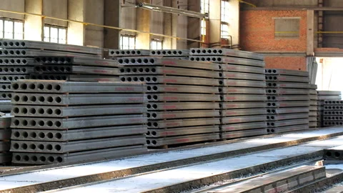 The armored concrete plates with holes i... | Stock Video | Pond5