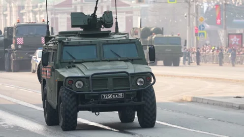 Armored pickup truck with machine gun. M... | Stock Video | Pond5