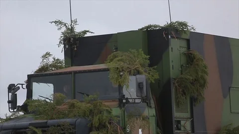 Armored vehicle convoy moving in single ... | Stock Video | Pond5