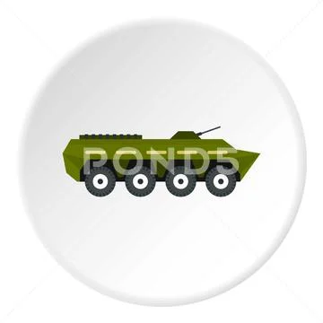 Armoured troop carrier icon circle: Graphic #77172401