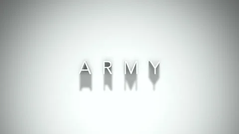 army 3D title animation with shadows on ... | Stock Video | Pond5