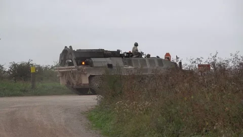 Army battle tank recovery and repair veh... | Stock Video | Pond5