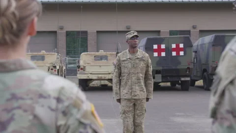 Army Leader Giving His Soldiers Commands | Stock Video | Pond5