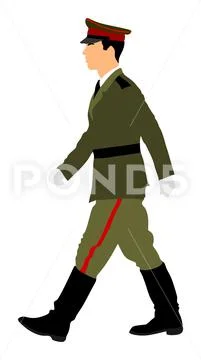 Army soldier ceremony walking vector illustration isolated on white ...