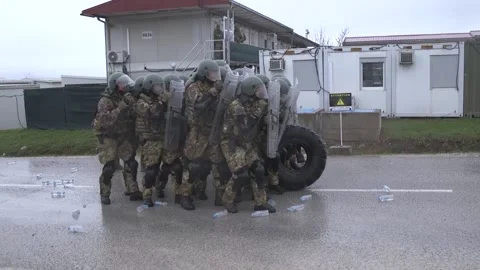 Army soldiers advance in defensive forma... | Stock Video | Pond5