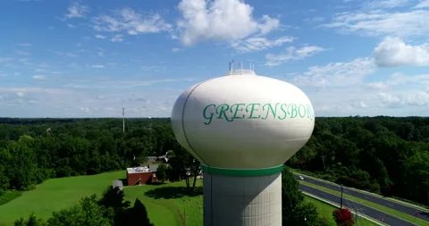 Around the Greensboro water tower | Stock Video | Pond5