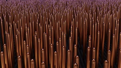 Array of copper nanowires. 3d animation ... | Stock Video | Pond5