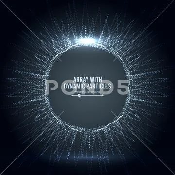 Array Vector With Splash Emitted Particles. Big Data Complex ...