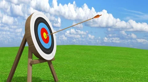 Arrow from an archer accurately hitting ... | Stock Video | Pond5