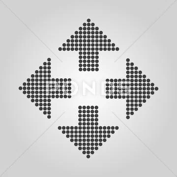 The arrow icon. Navigation and positioning, direction symbol. Flat ...