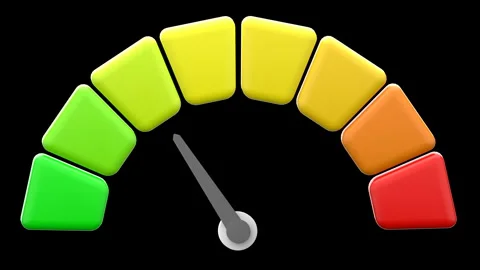 Arrow point scale speed from red to gree... | Stock Video | Pond5