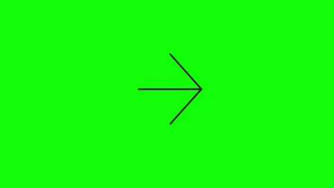 Arrow pointing graphic animation on gree... | Stock Video | Pond5
