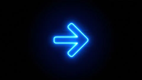 Arrow Right neon sign appear in center a... | Stock Video | Pond5