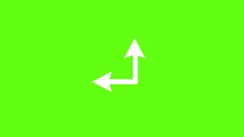 Arrow sign symbol animation on green scr... | Stock Video | Pond5