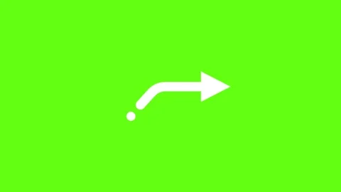 Arrow sign symbol animation on green scr... | Stock Video | Pond5